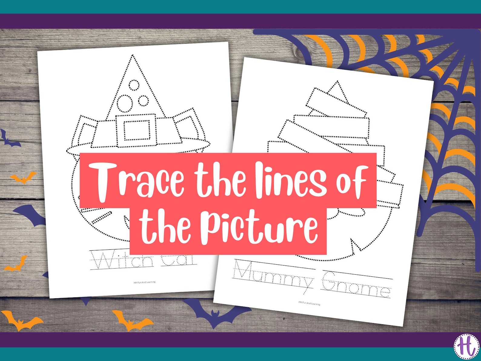 Halloween Tracing and Coloring Pages: Spooky Kids' Activity (PDF ...