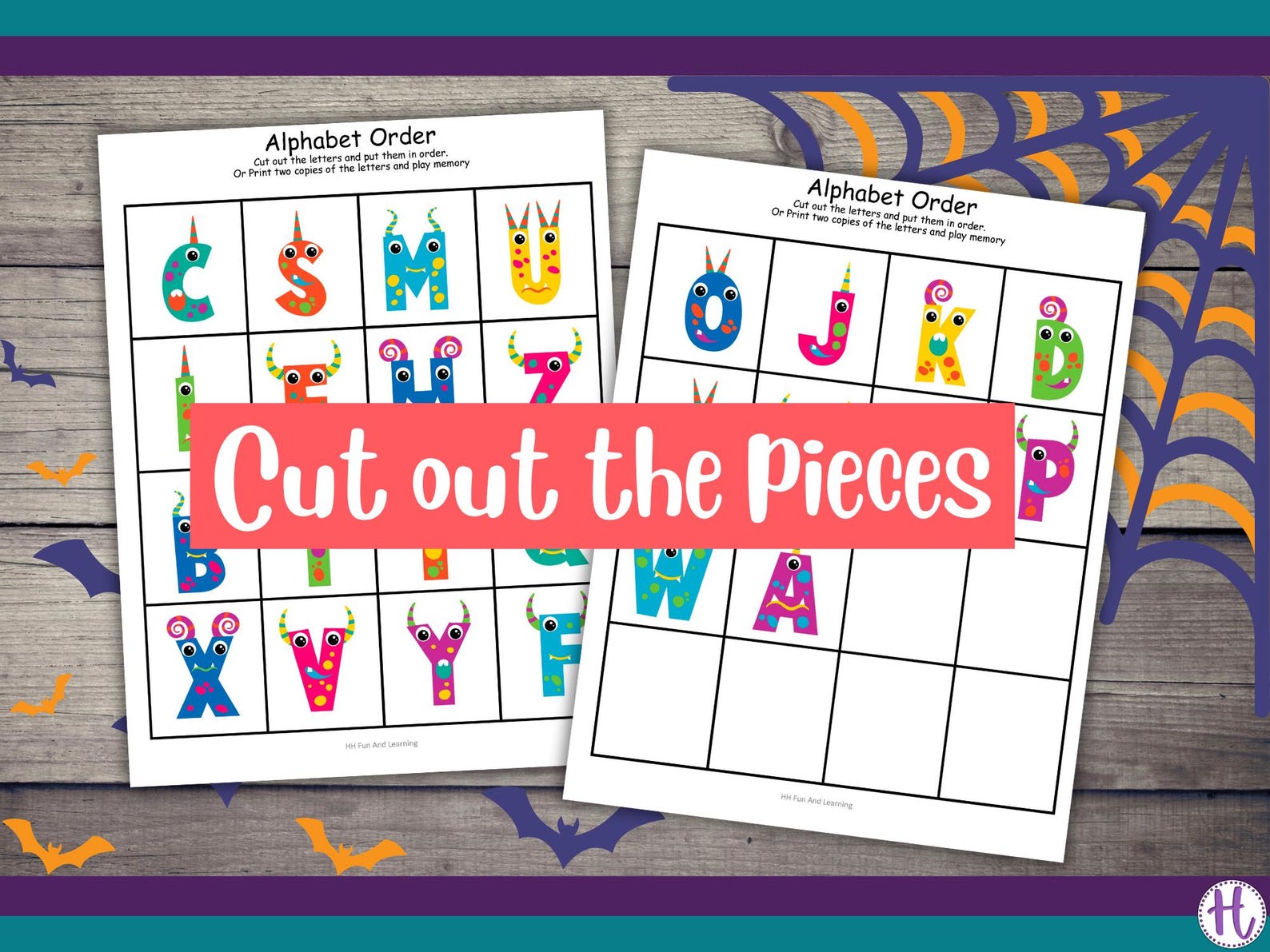 Monster ABC Matching Game: Printable Alphabet Cards (PDF) - Etsy