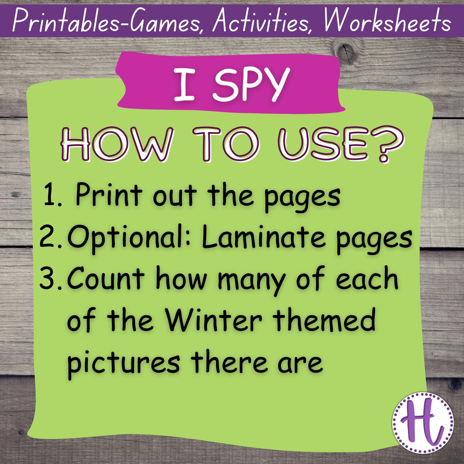 Winter I Spy Worksheets With Graphing, Preschool Counting Activity ...