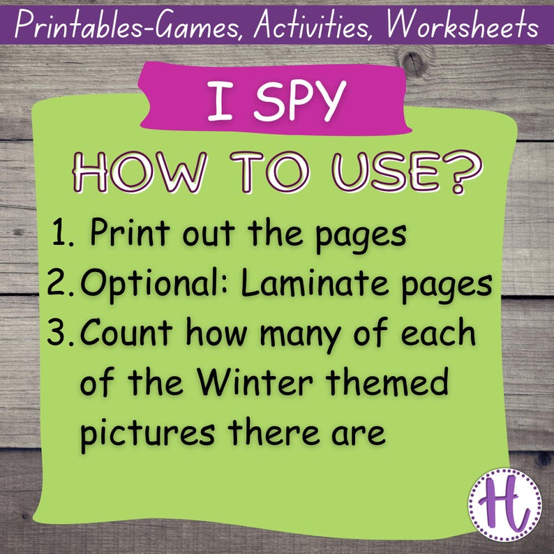 Winter I Spy Worksheets With Graphing, Preschool Counting Activity ...