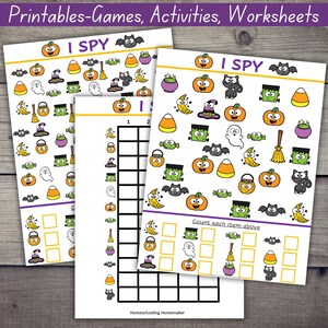 Halloween I Spy Game for Kids: Printable Counting Activity (PDF) - Etsy