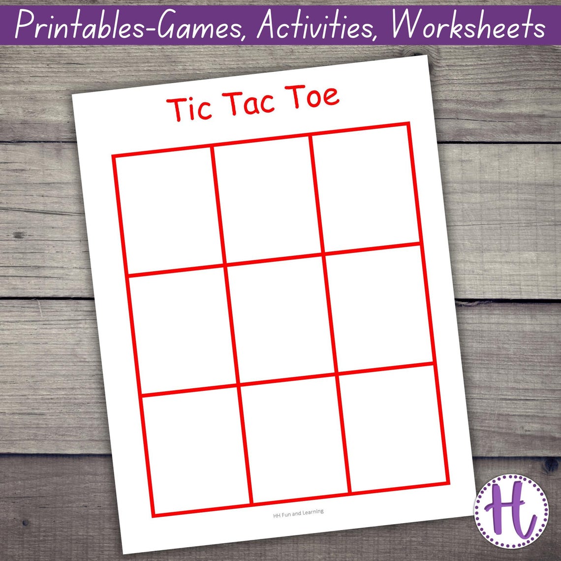 School Tic Tac Toe Game: Printable Strategy Game for Kids (PDF) - Etsy