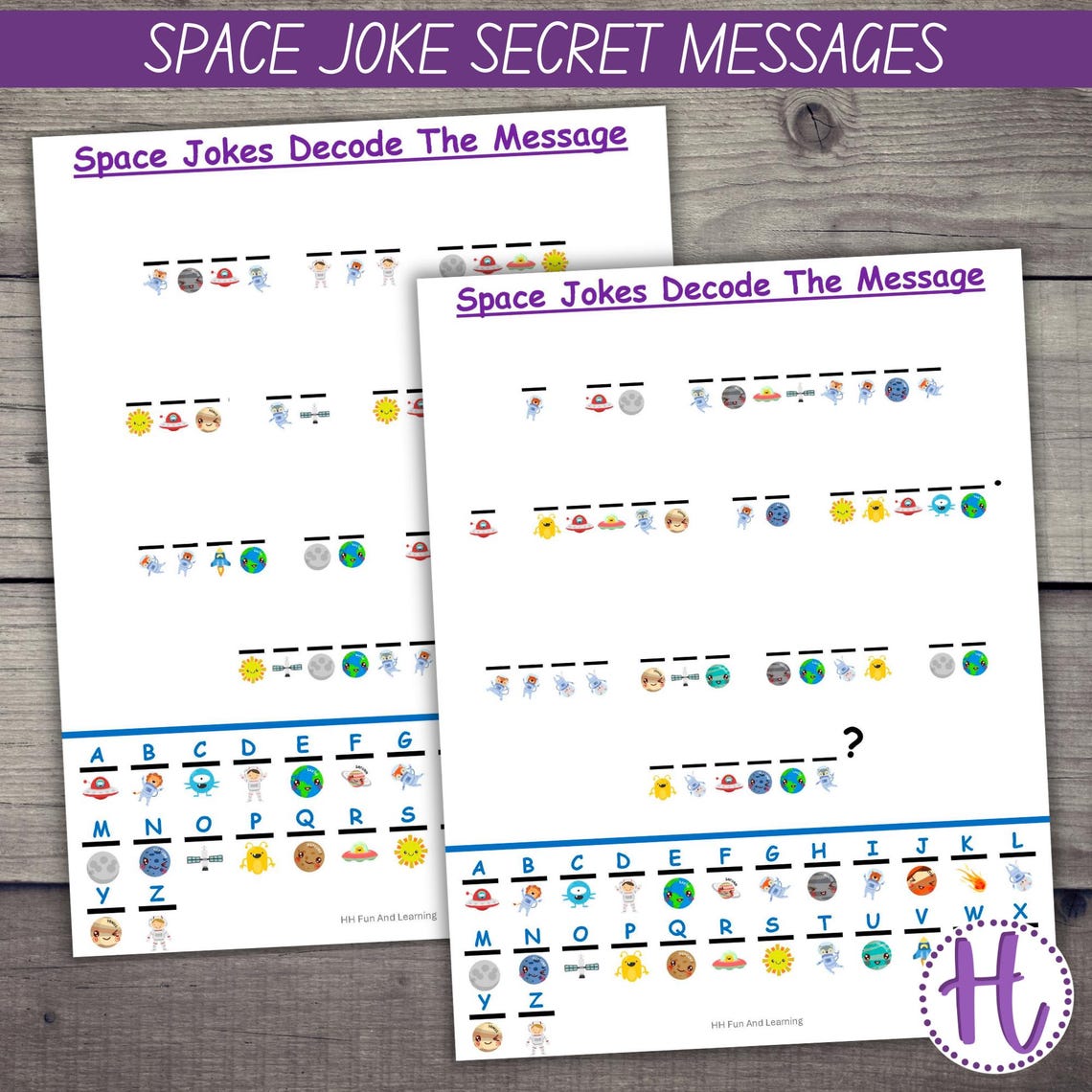 Space Joke Secret Message Worksheet: Kids' Decoding Activity (PDF ...