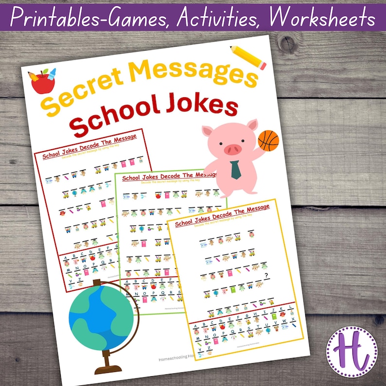 School Decode Secret Message Pages for Kids Activities, Printable Break ...