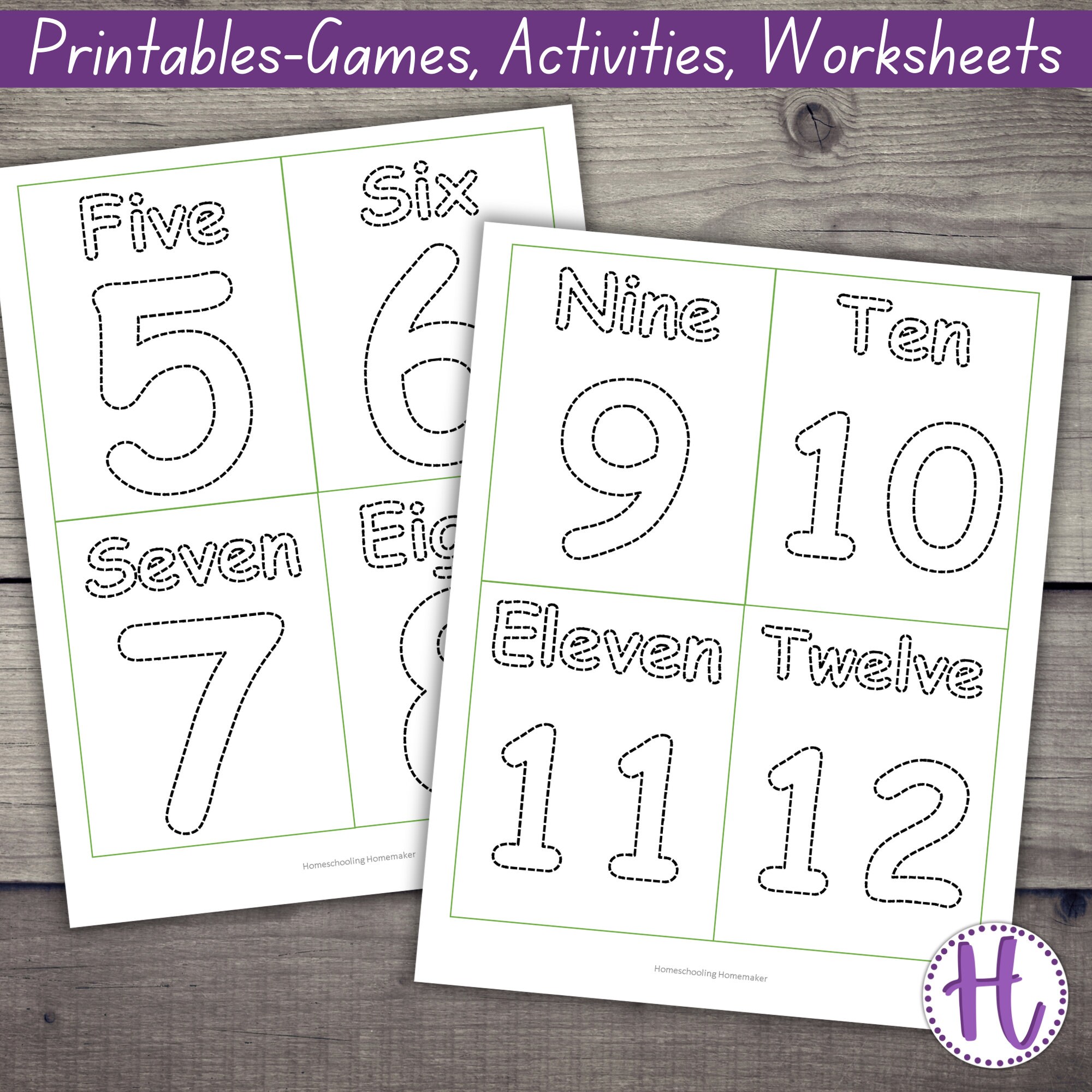 Number Flashcards for Kids, Number Coloring, Number Word Learning Cards ...