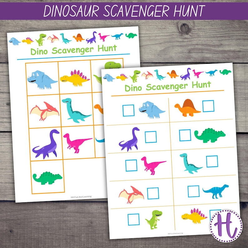 Dinosaur Scavenger Hunt, Printable Kids Activity (PDF) - Etsy