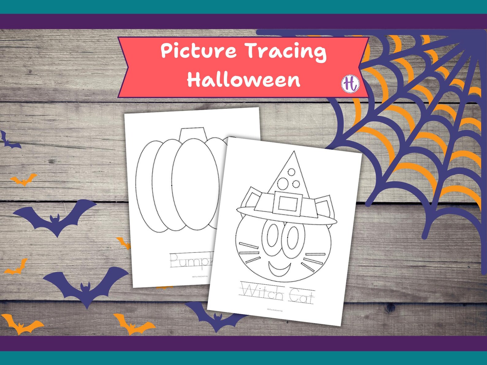 Halloween Tracing and Coloring Pages: Spooky Kids' Activity (PDF ...