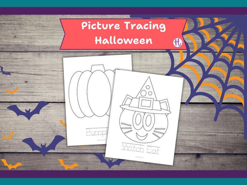 Halloween Tracing and Coloring Pages: Spooky Kids' Activity (PDF ...