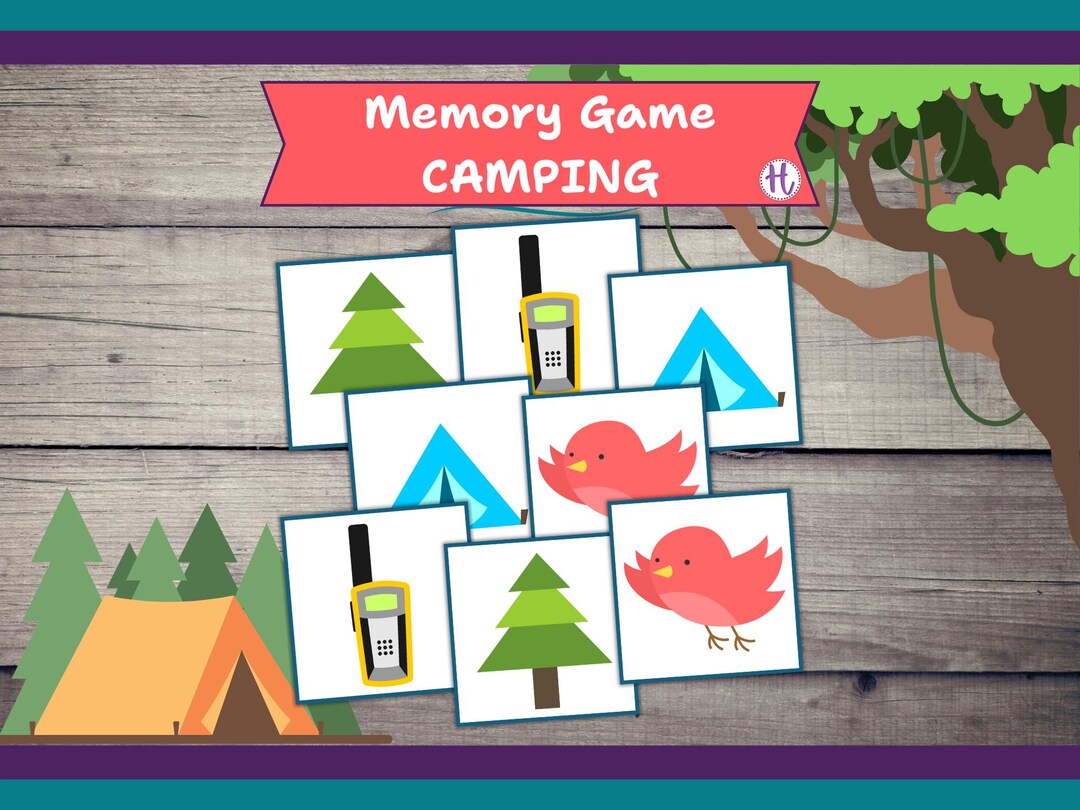Camp Memory Game, Printable Kids Matching Game - Etsy