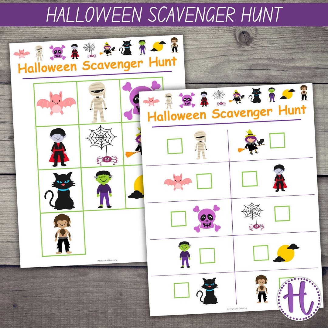 Halloween Scavenger Hunt Game: Spooky Kids Activity (PDF) - Etsy
