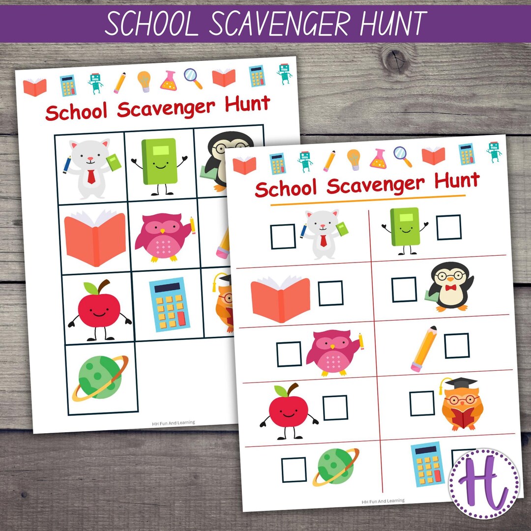 School Scavenger Hunt Game: Fun Seek & Find Activity (PDF) - Etsy