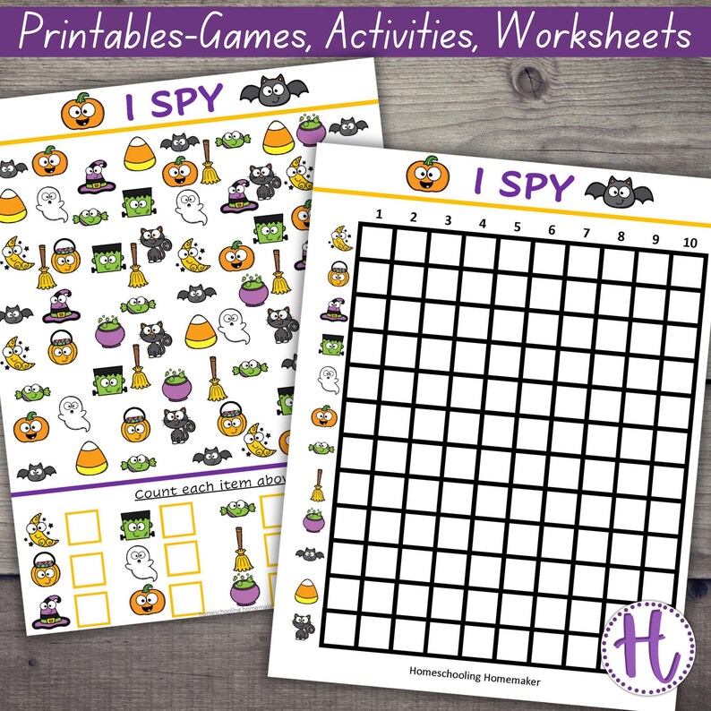 Halloween I Spy Game for Kids: Printable Counting Activity (PDF) - Etsy