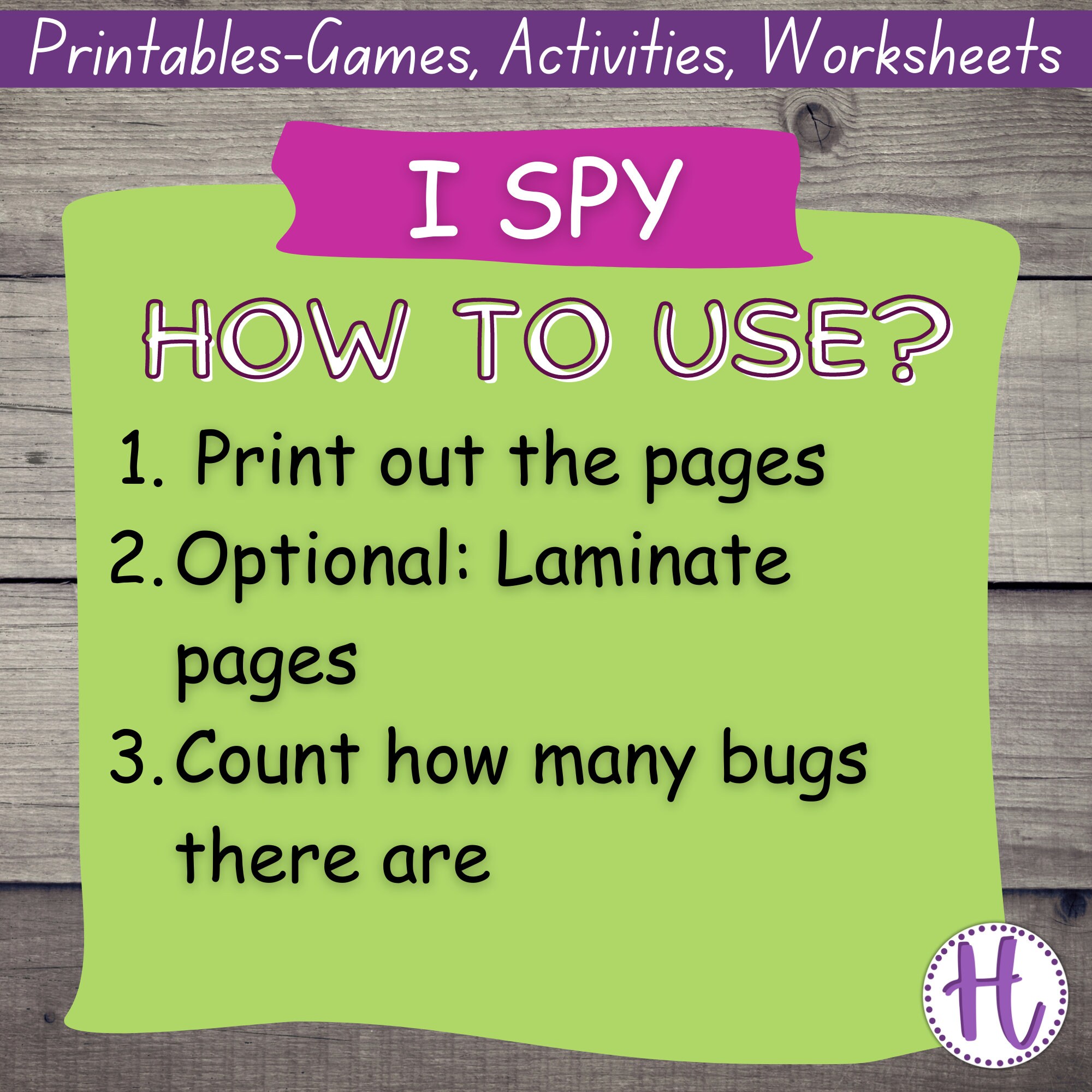 Bug I Spy Activity Sheets, Math Counting and Graphing Activity for Kids ...