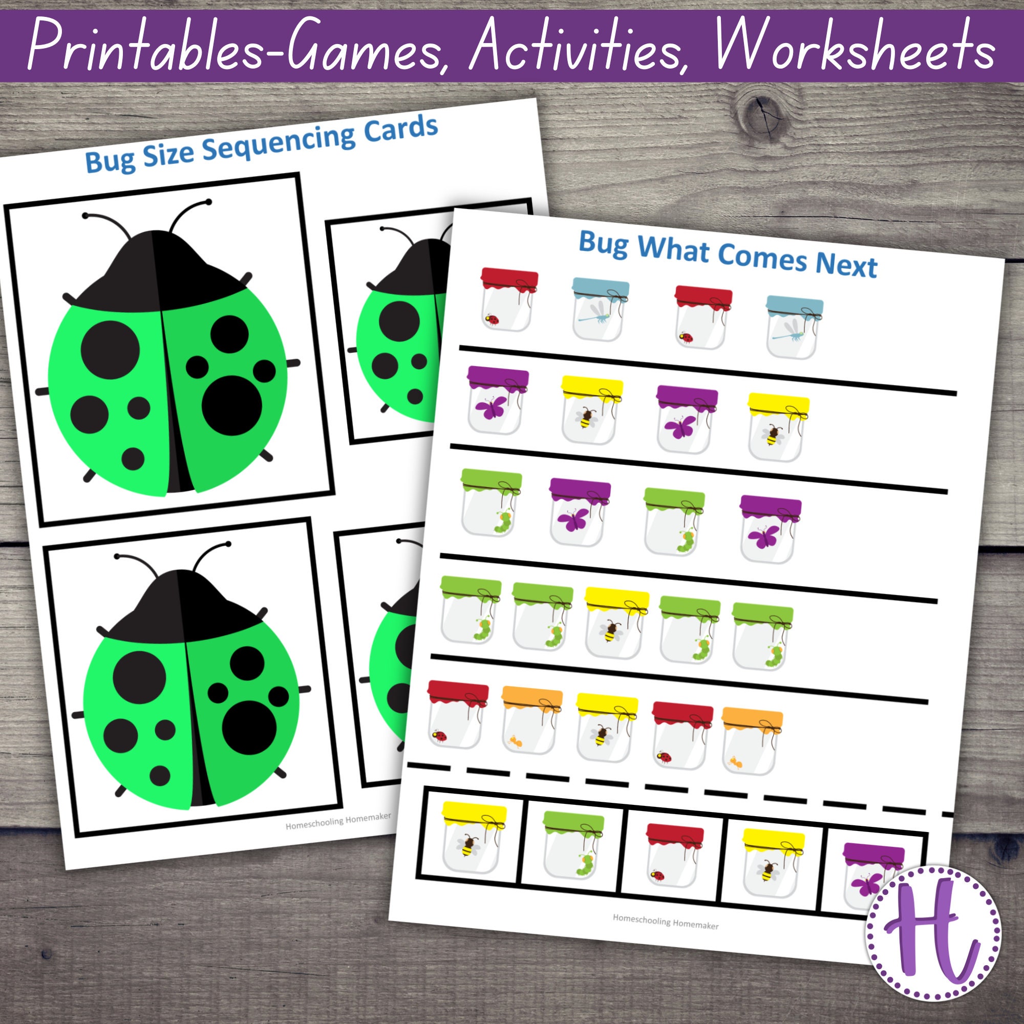 Bug Activity Worksheets for Preschool or Kindergarten, Fun Bug Themed ...