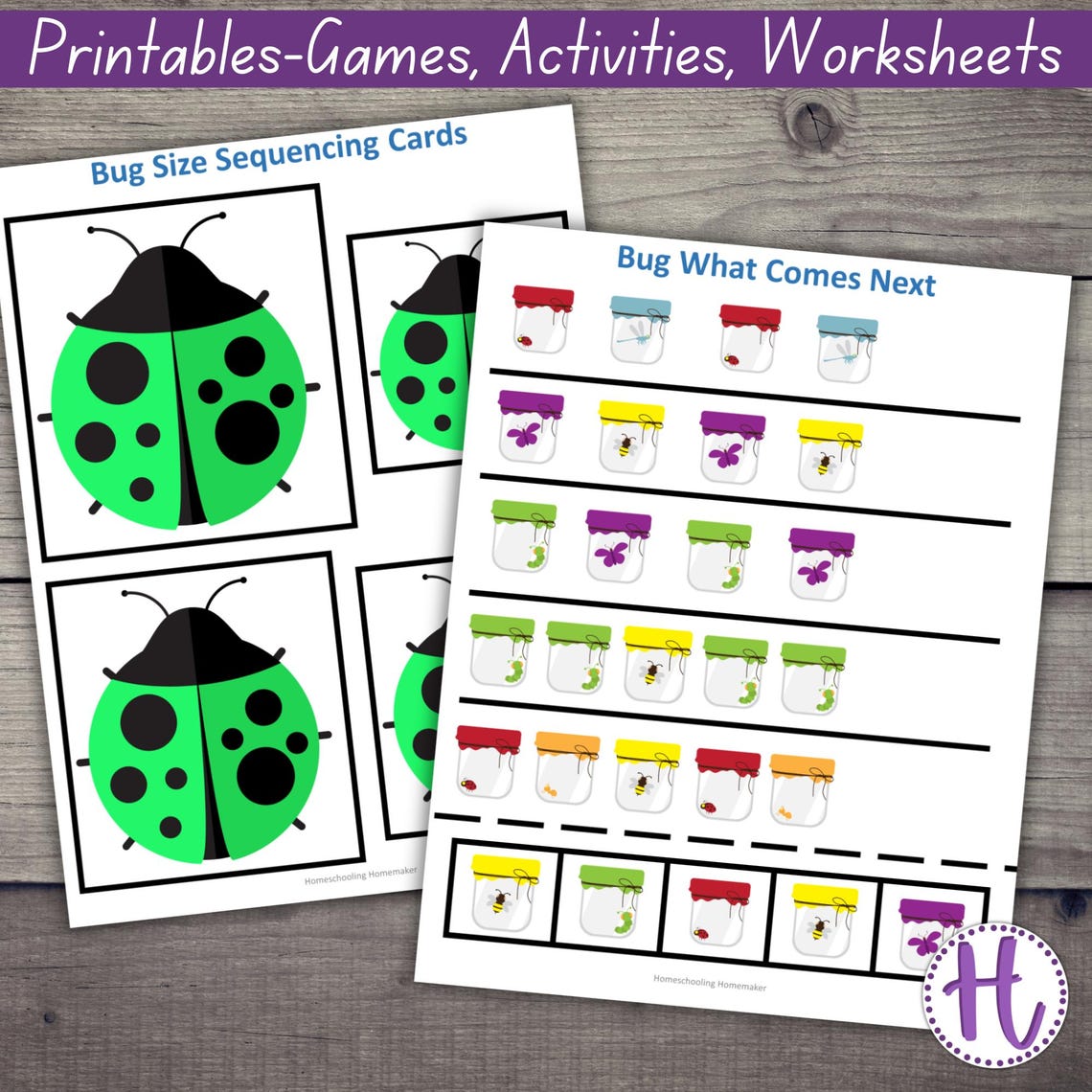 Bug Activity Worksheets for Preschool or Kindergarten, Fun Bug Themed ...
