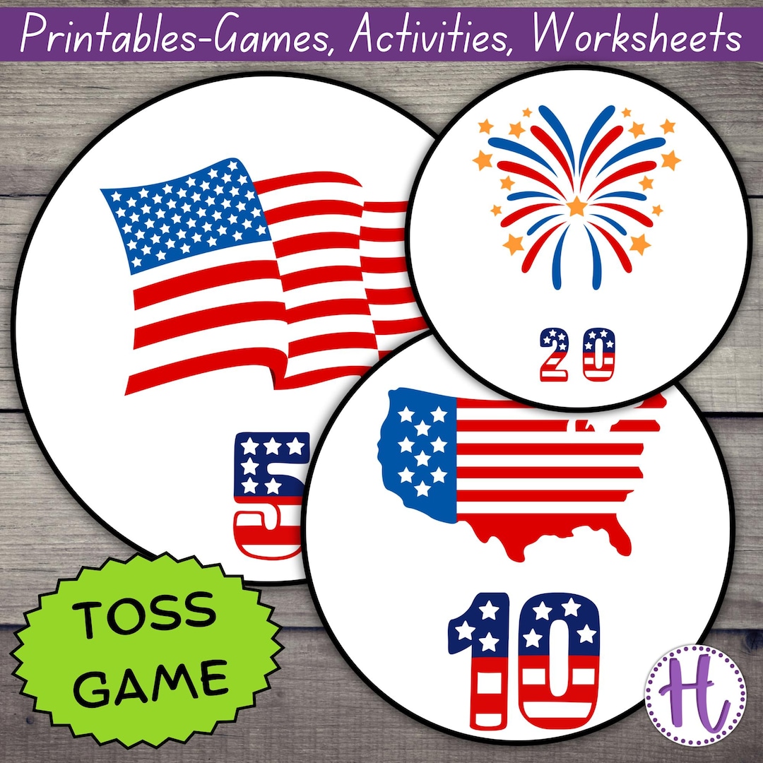 4th of July Toss Game for Kids: Patriotic Printable Game (PDF) - Etsy