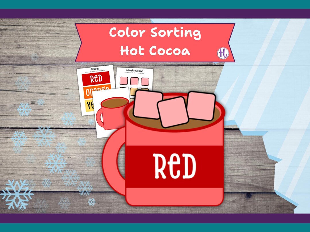 Hot Cocoa Color Sorting Activity, Winter Printable Kids Learning Game ...