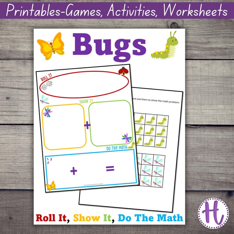 Bugs Roll Show Do Math Game for Kids, Math Addition Practice Worksheets ...