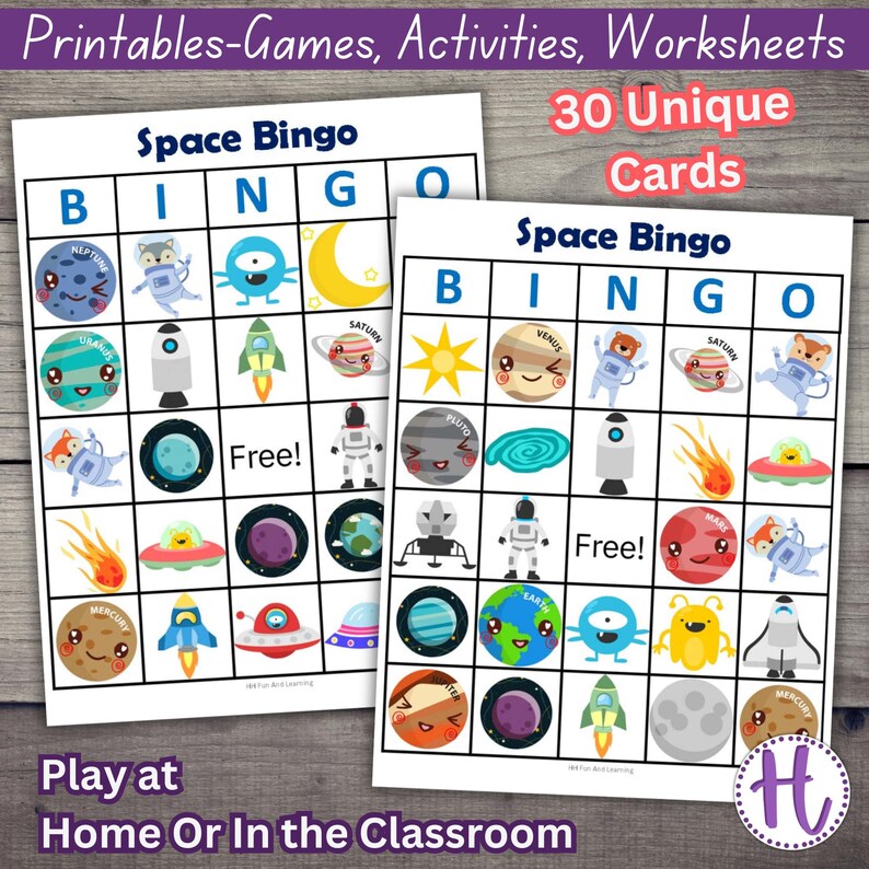 Space Bingo Game for Kids: Family Fun (PDF Download) - Etsy