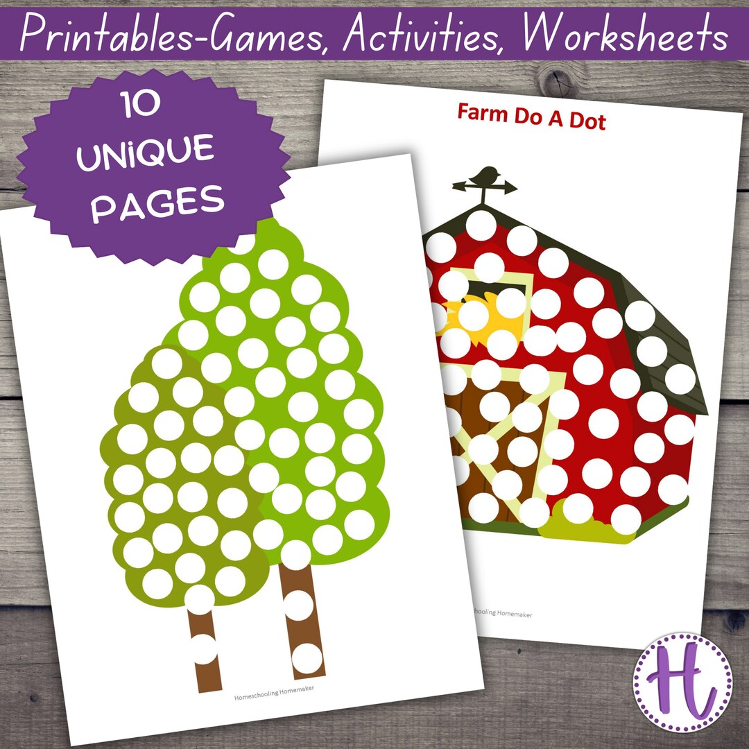 Farm Do A Dot Activity for Preschool and Kindergarten, Coloring Pages ...