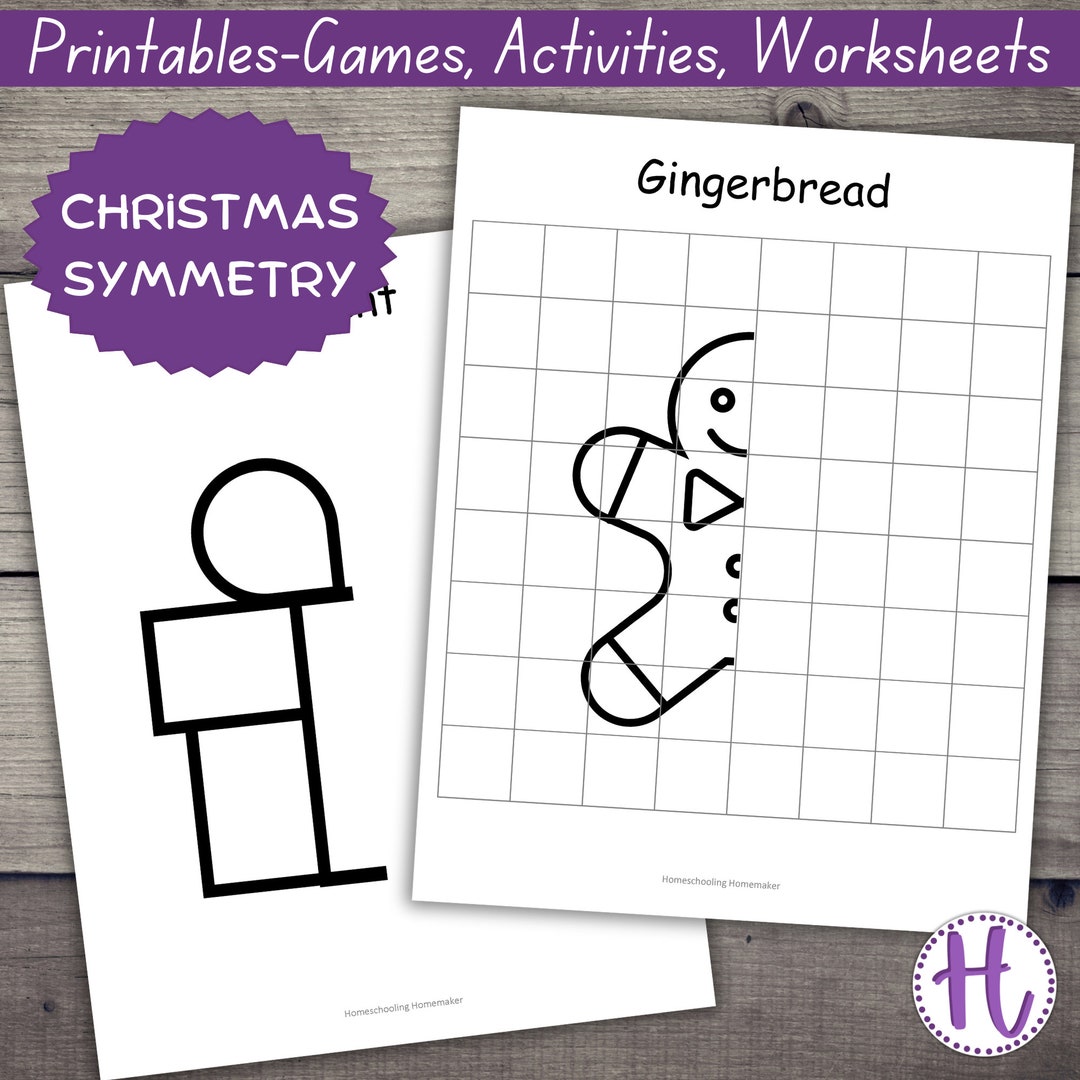 Symmetry Drawing Worksheets-christmas, Symmetrical Drawing for Kids ...