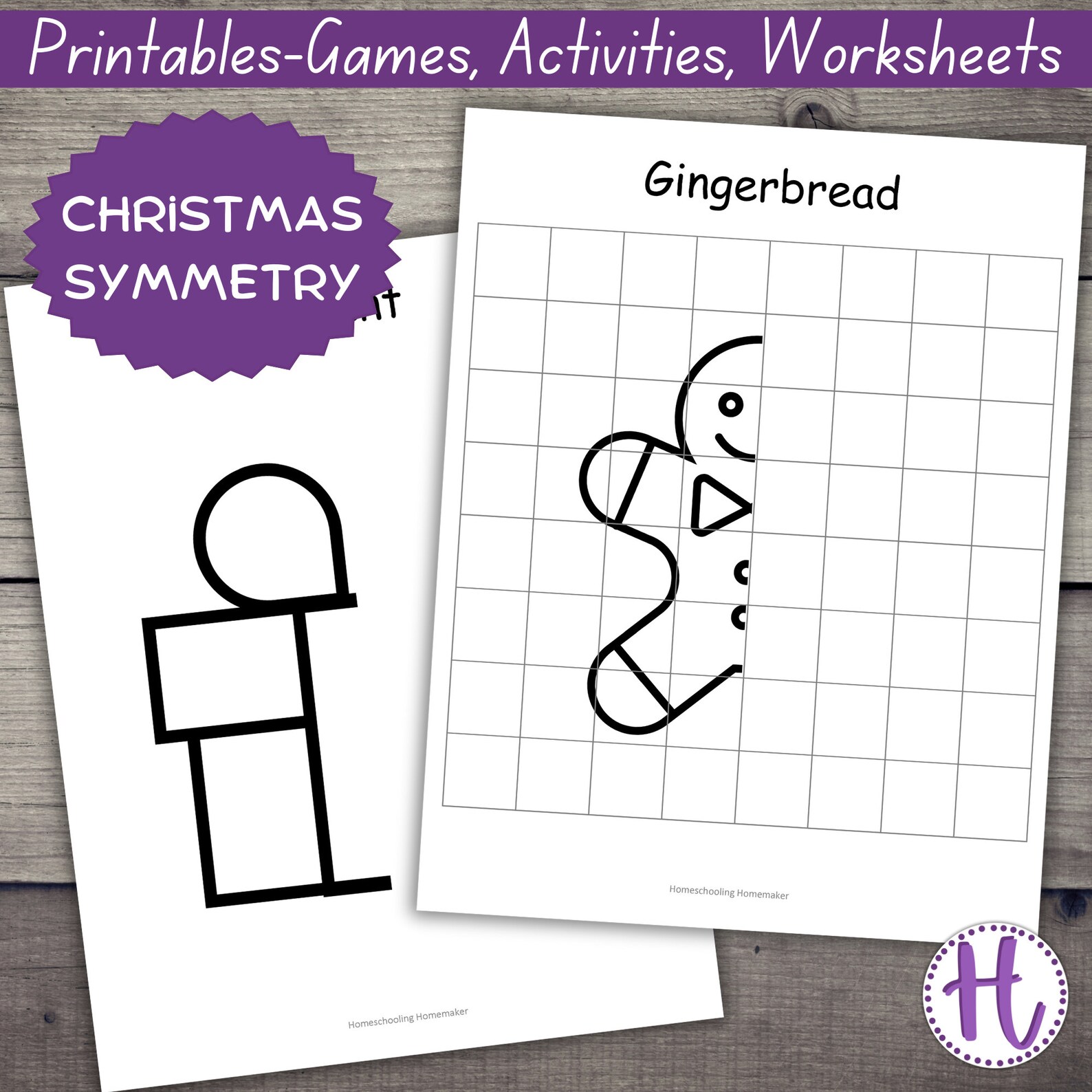 Symmetry Drawing Worksheets-christmas, Symmetrical Drawing for Kids ...