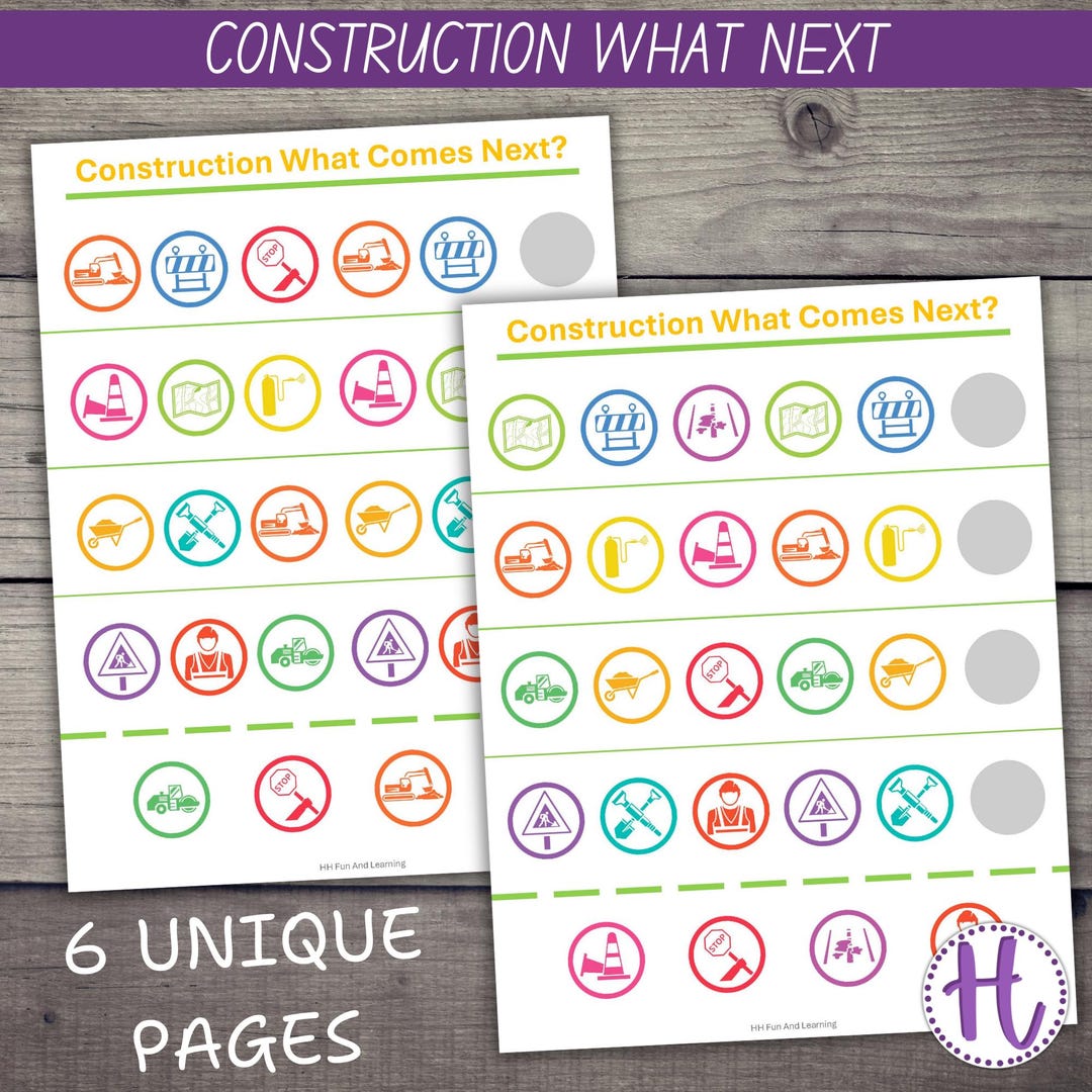 Construction Pattern Sequencing Activity: Cut & Paste Printable (PDF ...