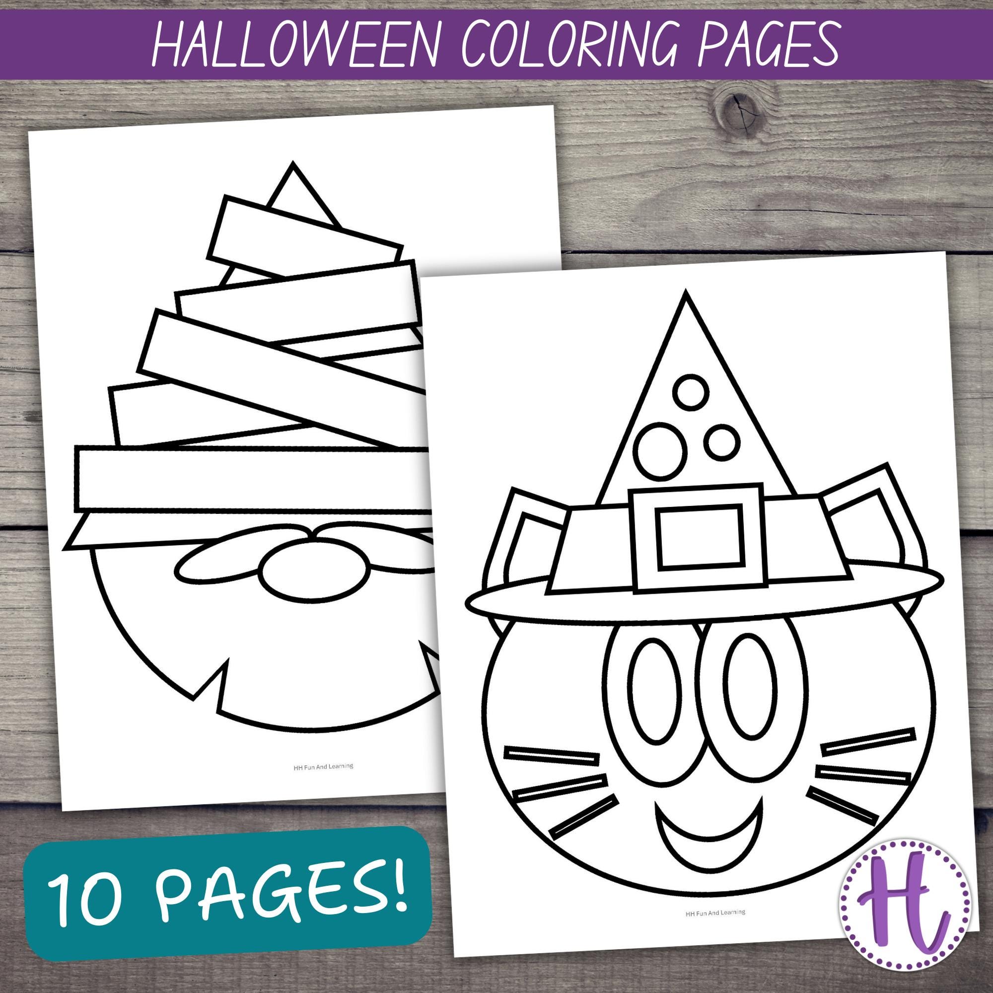 Halloween Coloring Pages: Spooky Fun for Kids (PDF Download) - Etsy