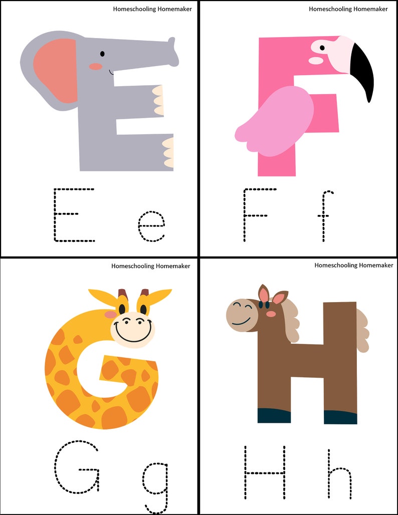 Animal Alphabet Flashcards - Etsy