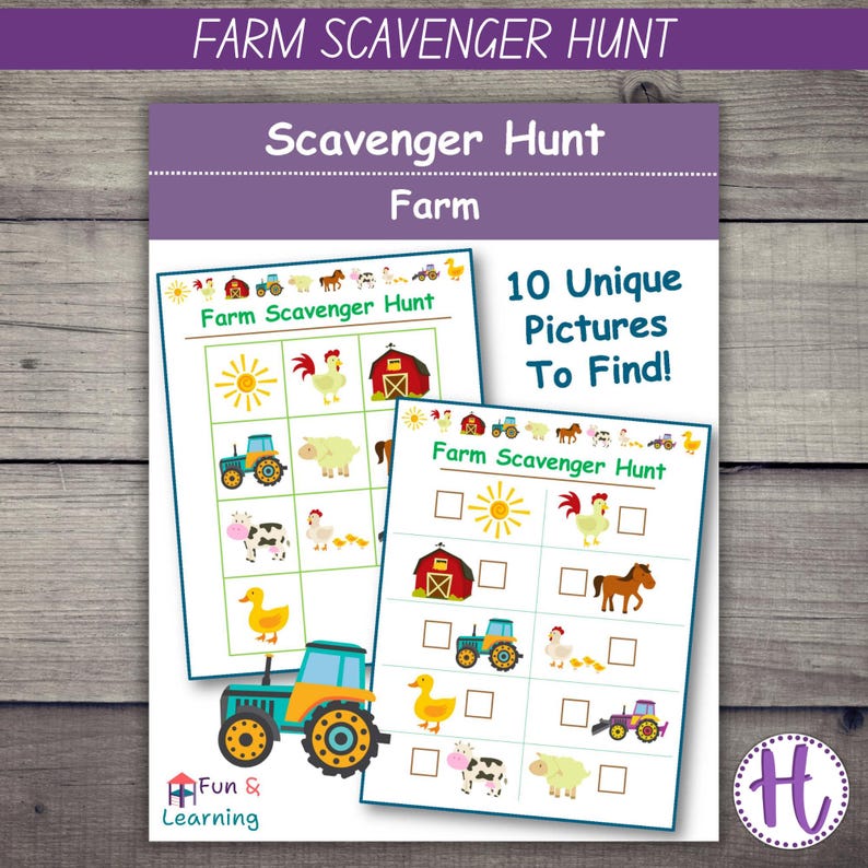 Farm Scavenger Hunt Game: Printable Activity for Kids (PDF) - Etsy