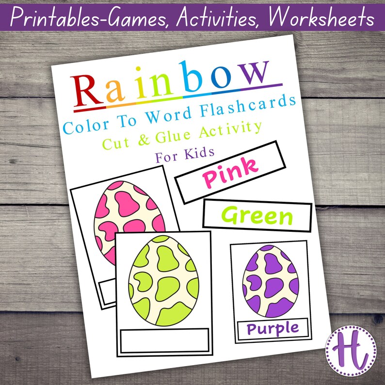 Color Flashcards Cut and Glue Activity for Toddlers, Preschoolers ...