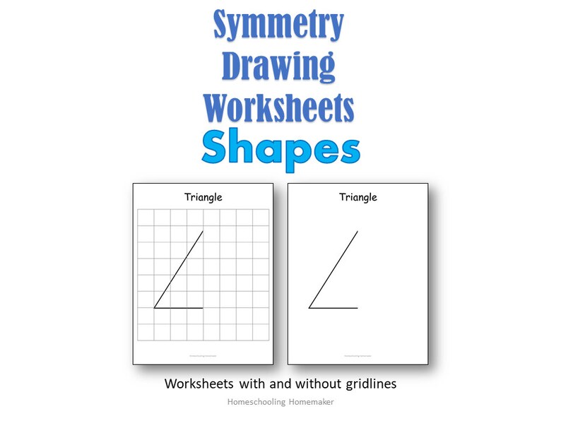Symmetry Drawing Worksheets-shapes - Etsy