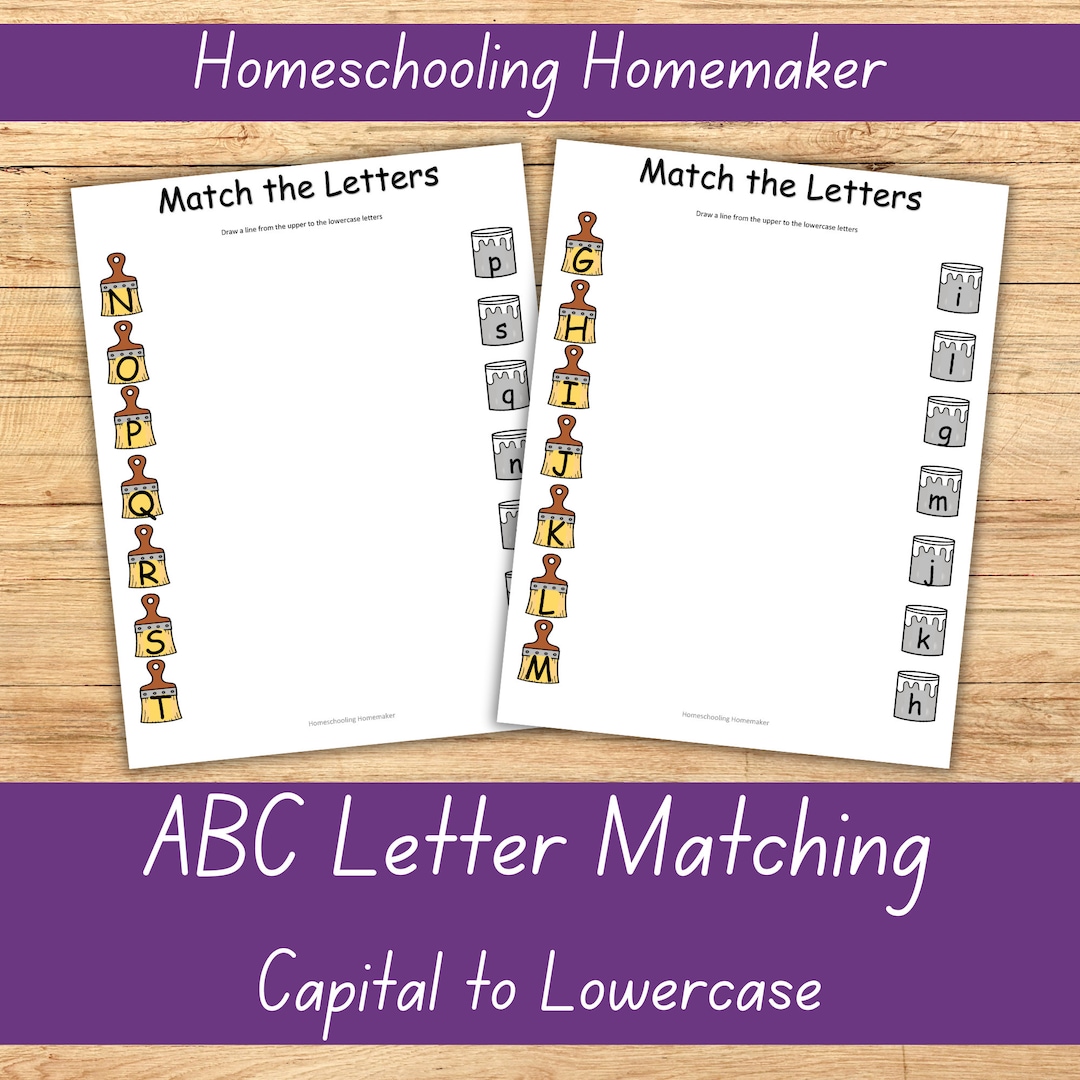 ABC Capital and Lowercase Letter Matching Worksheets Alphabet Matching ...