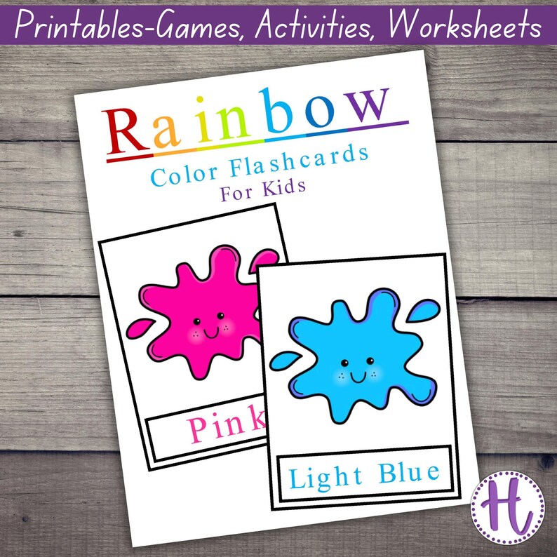 Color Flashcards: Paint Splatter Theme - Preschool Learning (PDF) - Etsy