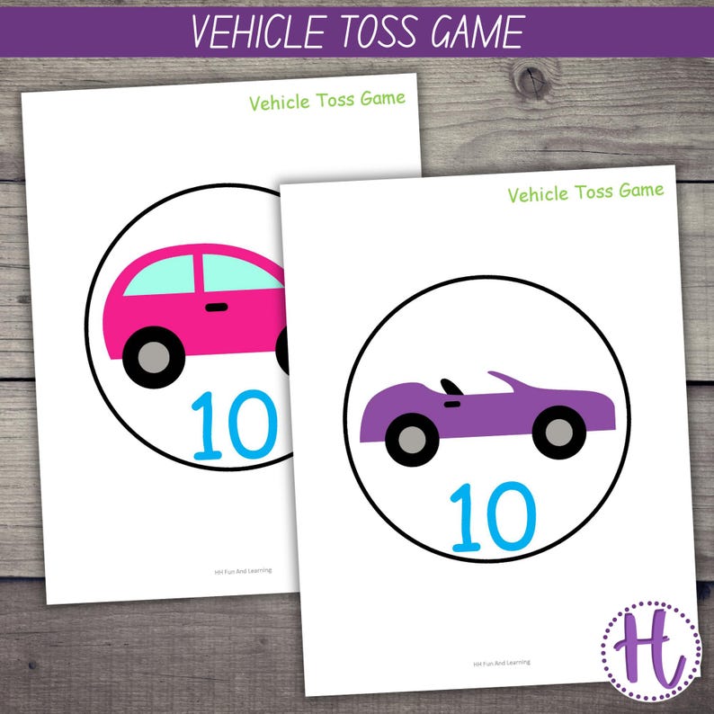 Printable Vehicle Toss Game: Active Math for Preschoolers (PDF Download ...