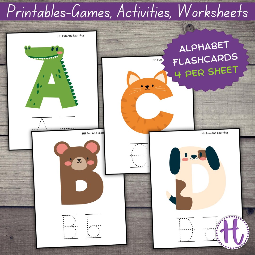 Animal Alphabet Flashcards: Preschool Learning (PDF Download) - Etsy