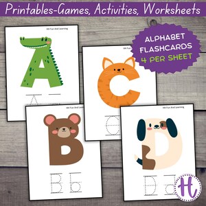 Animal Alphabet Flashcards: Preschool Learning (PDF Download) - Etsy