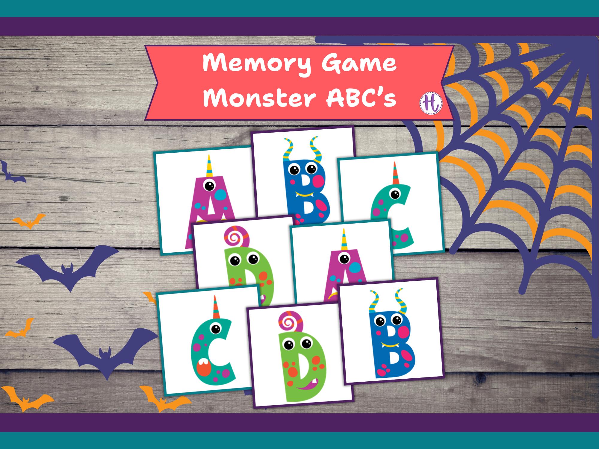 Monster ABC Matching Game: Printable Alphabet Cards (PDF) - Etsy