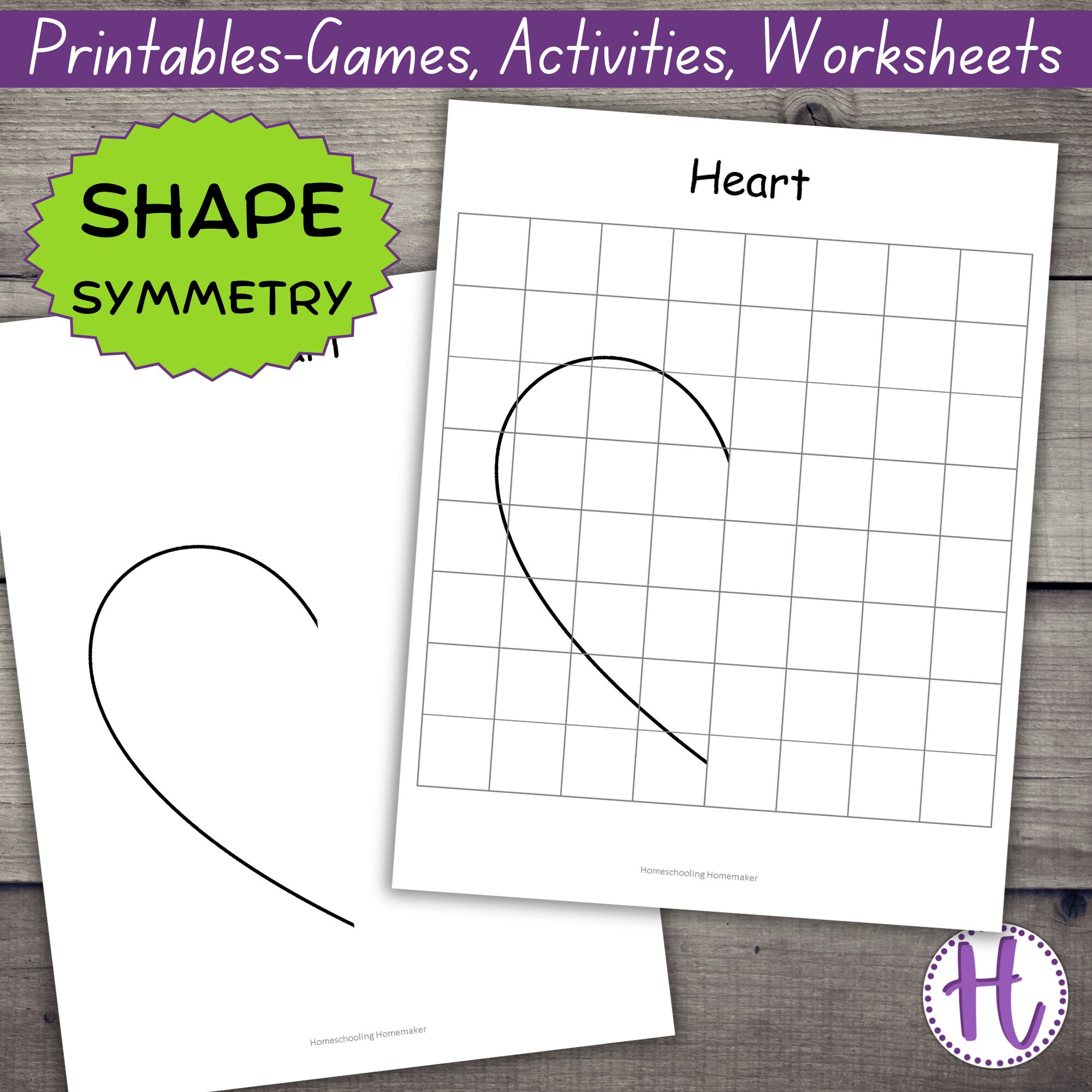 Symmetry Drawing Worksheets-shapes, Complete the Shape for Kids ...