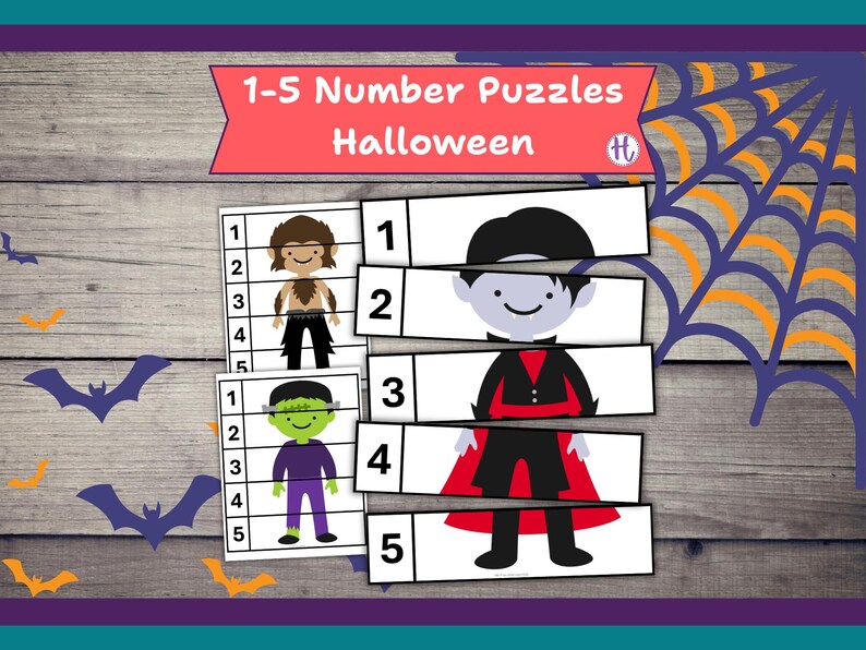 Halloween Number Puzzles 1-5: Preschool Activity (PDF) - Etsy