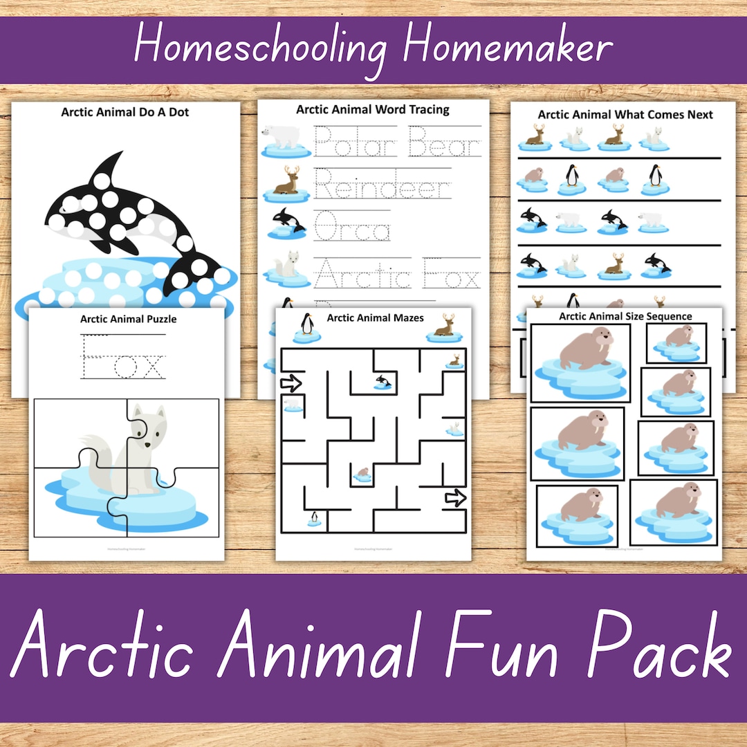 Arctic Animal Activity Worksheets for Preschool, Kindergarten or ...