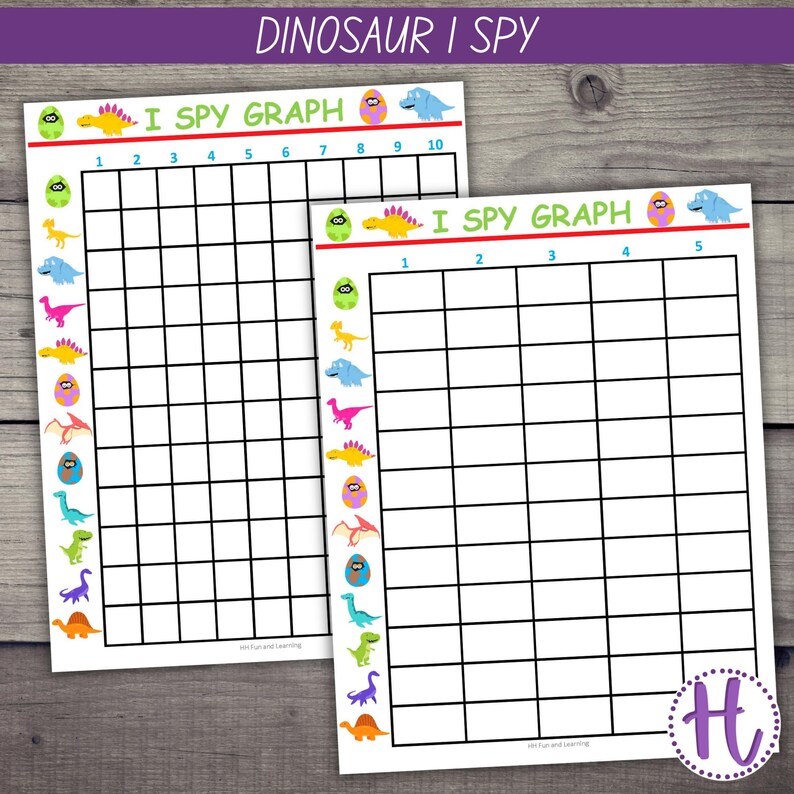 Dinosaur I Spy Activity: Counting & Graphing Game (PDF Printable Pack ...