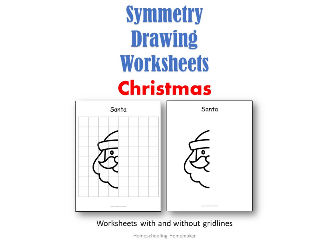 Symmetry Drawing Worksheets-christmas - Etsy