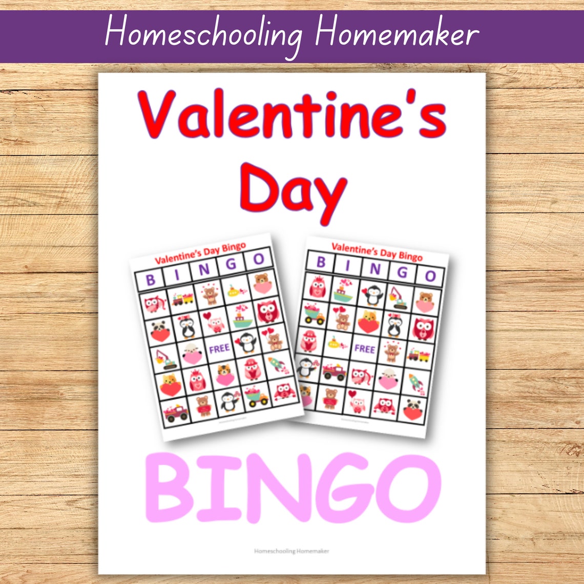 Valentine's Day BINGO Game for Your Kids Great for Homeschool or Family ...