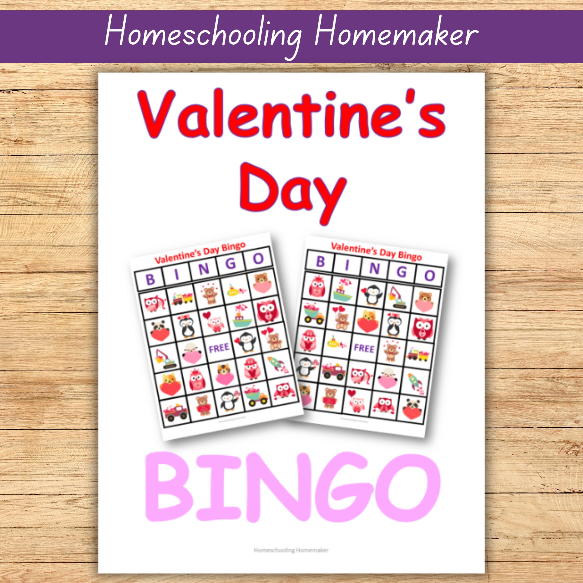 Valentine's Day BINGO Game for Your Kids Great for Homeschool or Family ...