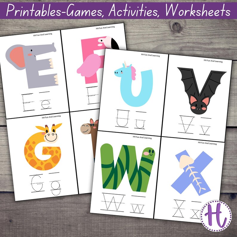 Animal Alphabet Flashcards: Preschool Learning (PDF Download) - Etsy