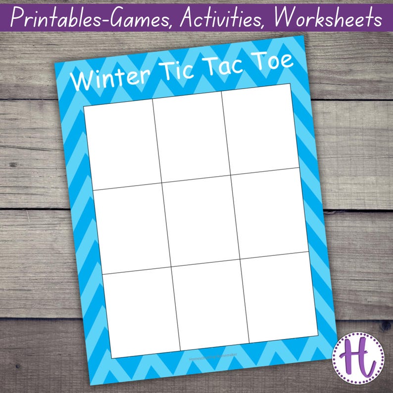 Winter Tic Tac Toe Game for Kids, Simple Printable Game for Preschool ...