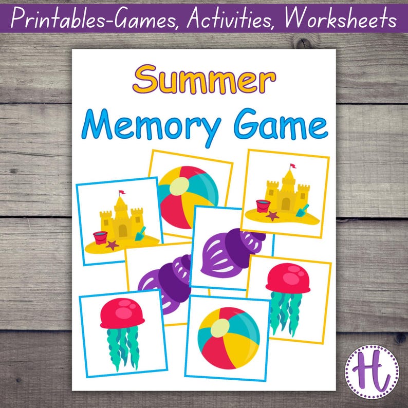 Summer Memory Matching Game: Printable Activity for Kids (PDF) - Etsy