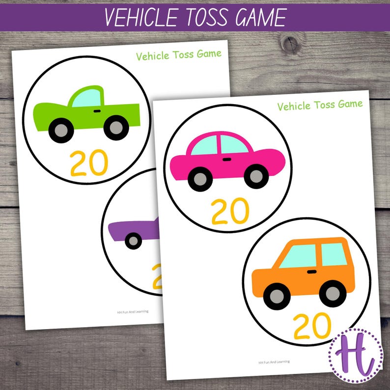 Printable Vehicle Toss Game: Active Math for Preschoolers (PDF Download ...