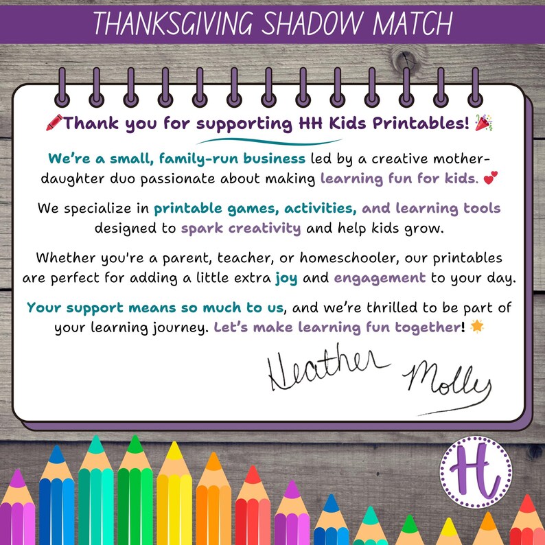 Thanksgiving Shadow Match Game: Printable Fall Activity (PDF) - Etsy